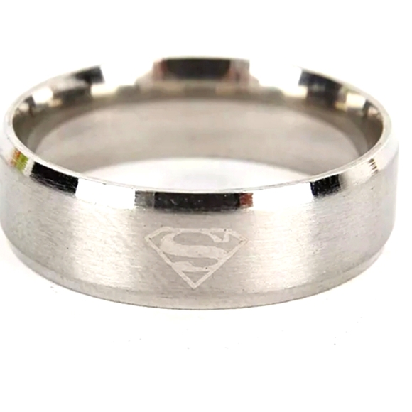 Accessories | Mens Superman Ring Stainless Steel Mens Band Ring Unisex ...